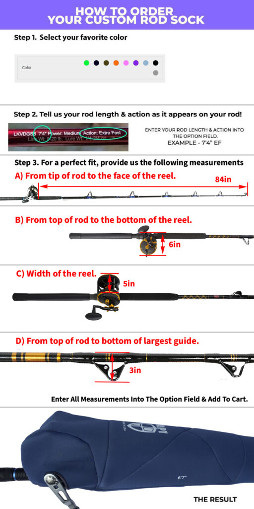 Saltwater Bait casting Rod Sock Combo (C-PRO) by Rod Pro-Tech