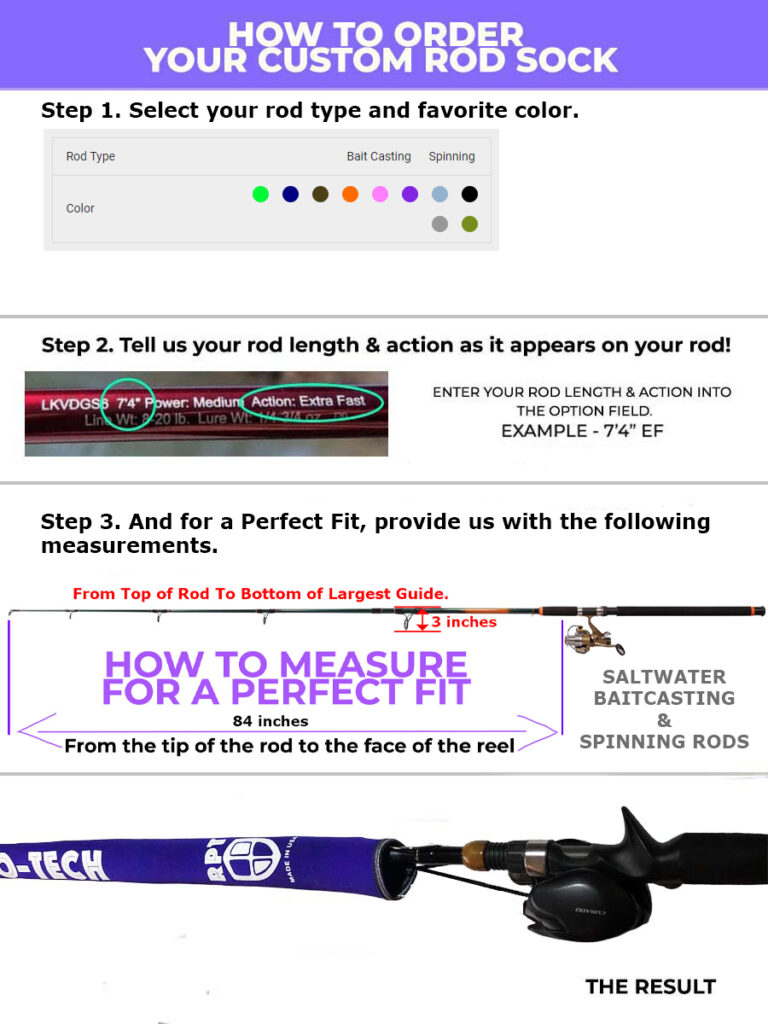 Saltwater Baitcasting & Saltwater Spinning Fishing Rod Sock